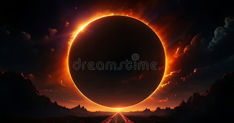 Solar Eclipse Full Moon is an Astronomical Phenomenon. Realistic ...
