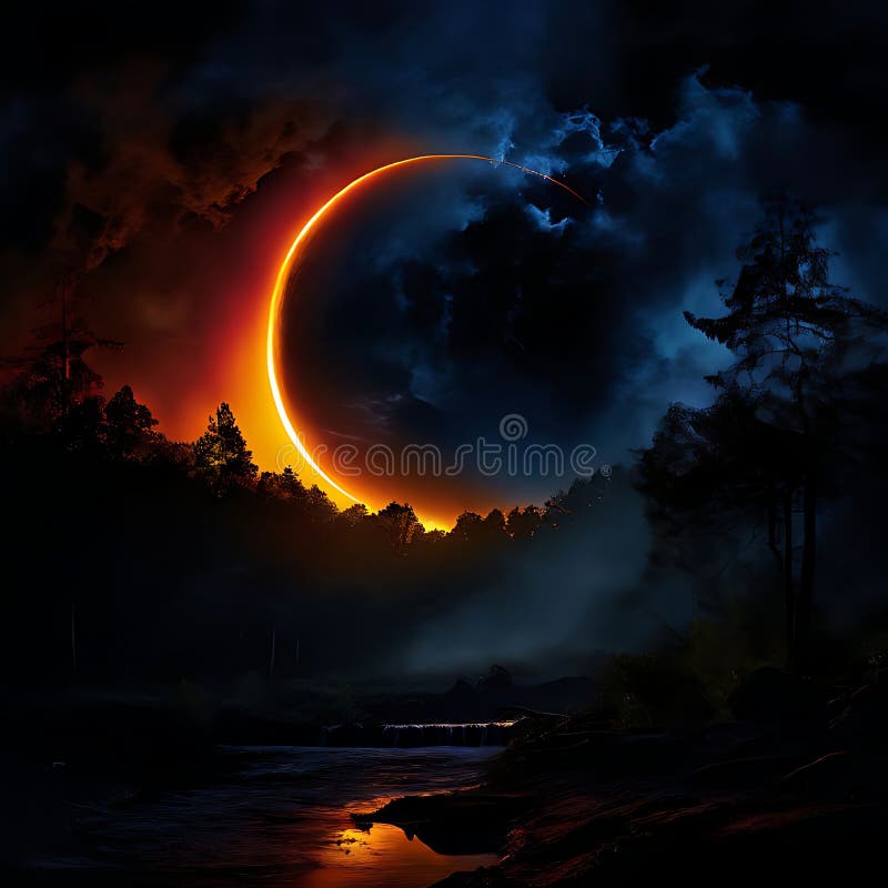 Solar Eclipse Full Moon is an Astronomical Phenomenon. Realistic ...