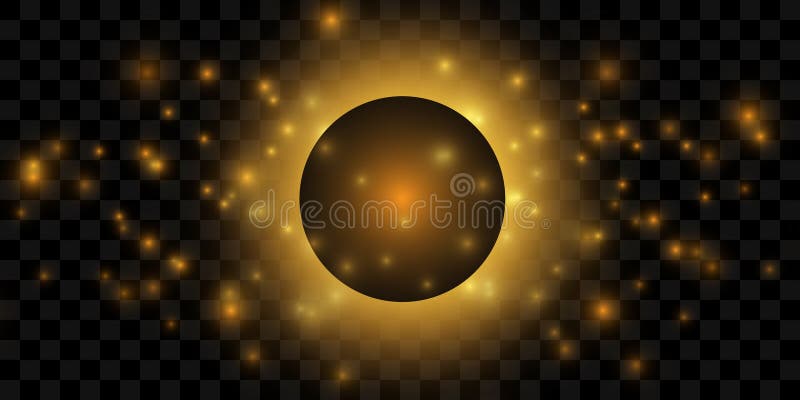 Solar Eclipse with Glitter and Dust Isolated on Transparent Background ...