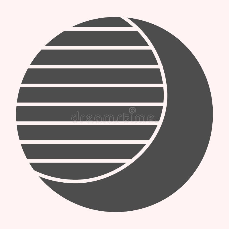 Solar Eclipse Glyph Icon. Satellite Shadow and Sun Stock Vector ...