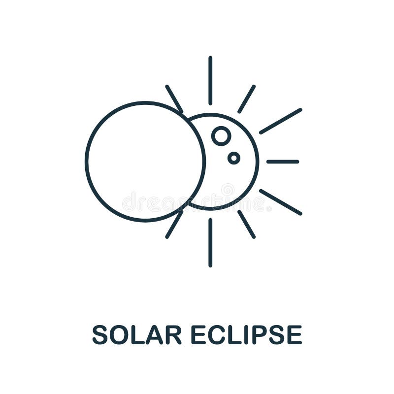 Solar Eclipse Icon. Line Element from Space Collection. Linear Solar ...