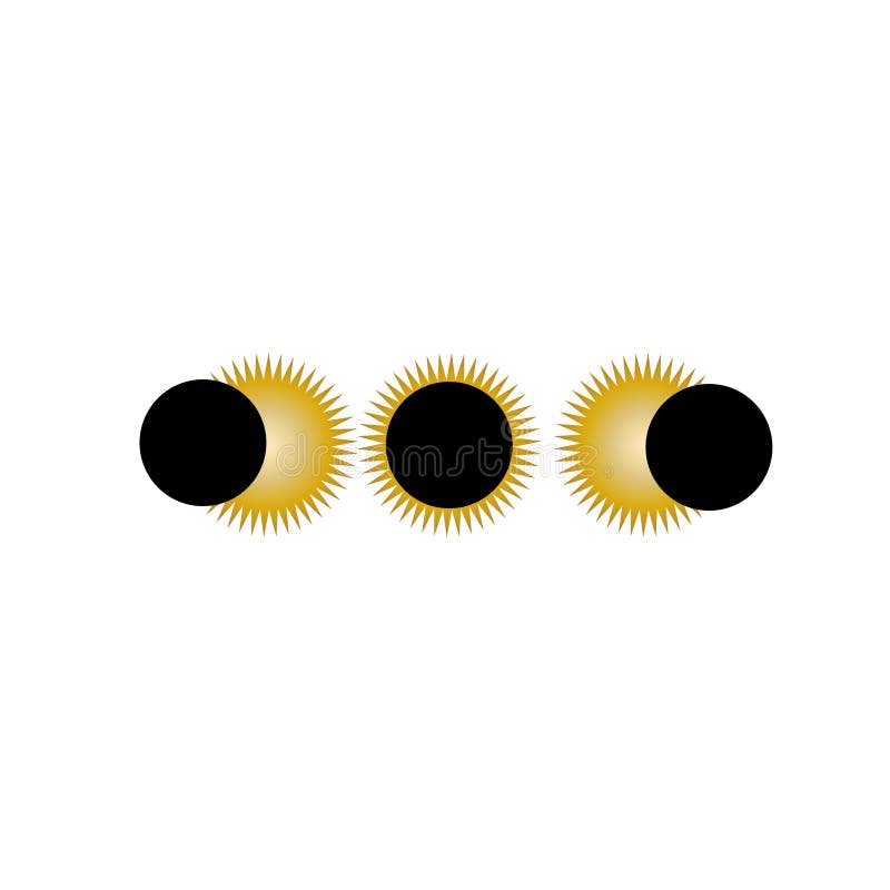 Solar eclipse icons stock illustration. Illustration of font - 314098669