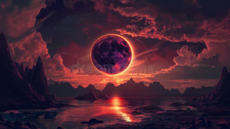 Solar Eclipse Illustration. Stock Image - Image of alignment, cosmic ...