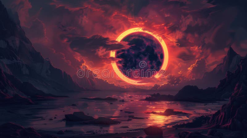 Solar Eclipse Illustration. Stock Photo - Image of surface, solar ...