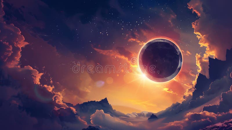 Solar Eclipse Illustration. Stock Image - Image of phenomenon ...