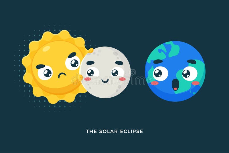 The Solar Eclipse. Isolated Vector Illustration Stock Illustration ...