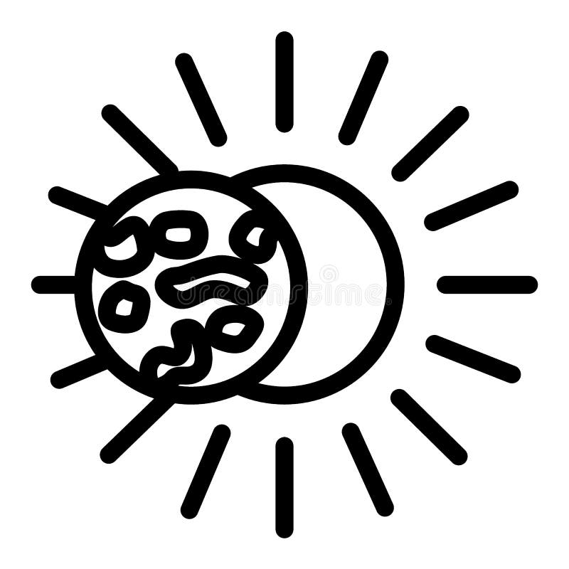Solar Eclipse Line Icon. Total Eclipse Vector Illustration Isolated on ... Solar Eclipse Line Icon. Total Eclipse Vector Illustration Isolated on ...
