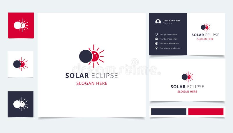 Solar Eclipse Logo Design with Editable Slogan. Branding Book and ...