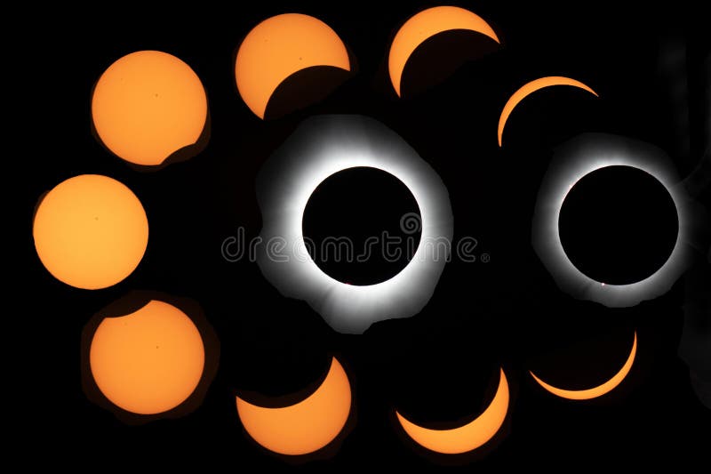 Solar Eclipse 2024 in Maine, USA Different Phases Stock Image - Image ...