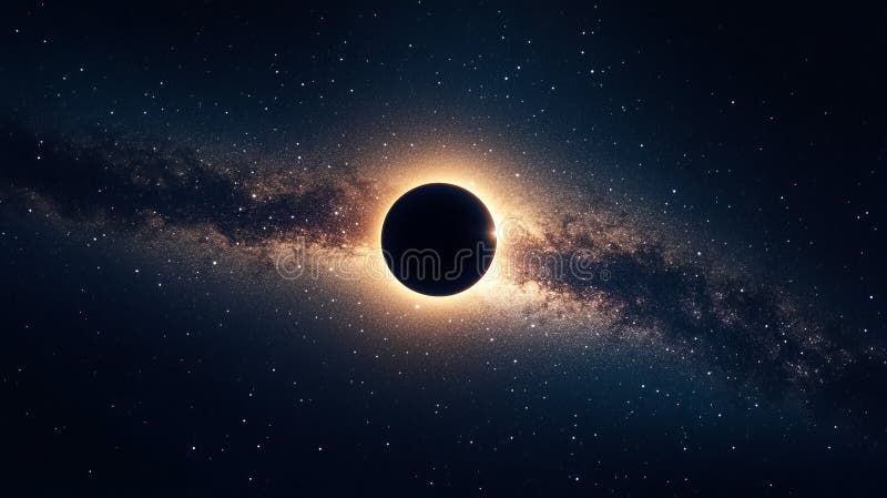 Solar Eclipse with Milky Way in Background, Cosmic Alignment. Astronomy ...