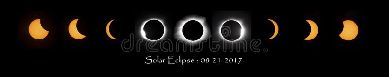 Solar eclipse montage stock illustration. Illustration of space - 98855934
