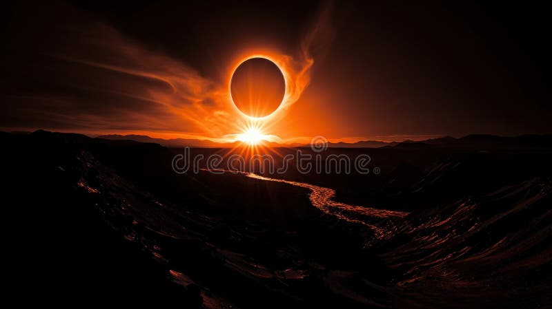 Solar Eclipse, with the Moon Casting a Shadow Over the Sun and Creating ...