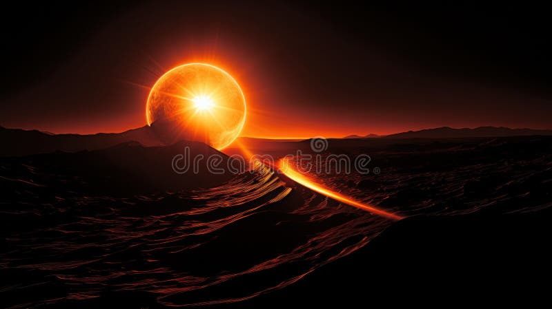 Solar Eclipse, with the Moon Casting a Shadow Over the Sun and Creating ...