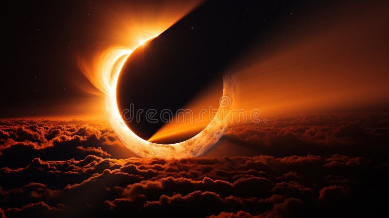 Solar Eclipse, with the Moon Casting a Shadow Over the Sun and Creating ...