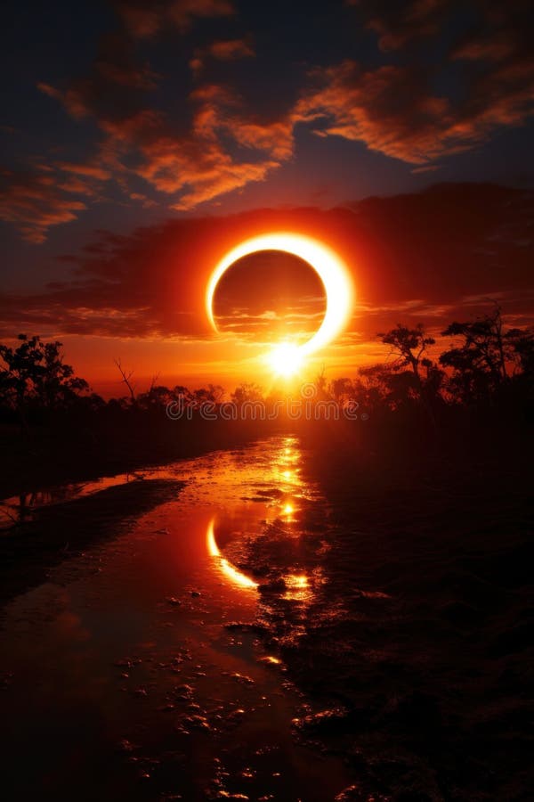 Solar Eclipse, with the Moon Casting a Shadow Over the Sun and Creating ...