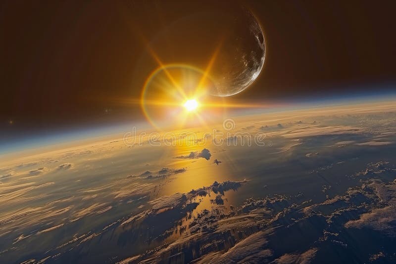 Solar Eclipse. the Moon Coming between the Earth and the Sun Stock ...