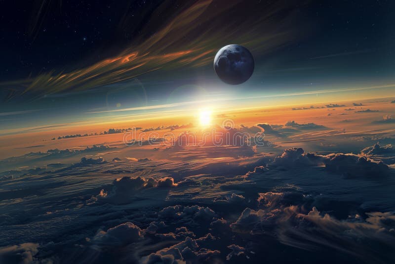 Solar Eclipse. the Moon Coming between the Earth and the Sun Stock ...