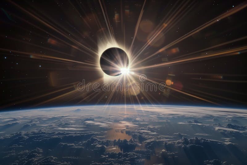 Solar Eclipse. the Moon Coming between the Earth and the Sun Stock ...
