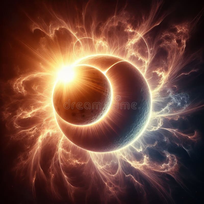 Solar Eclipse. the Moon Moving in Front of the Sun Stock Photo - Image ...