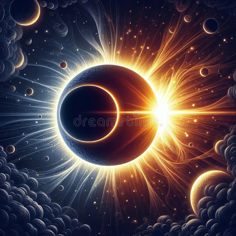 Solar Eclipse. the Moon Moving in Front of the Sun Stock Image - Image ...