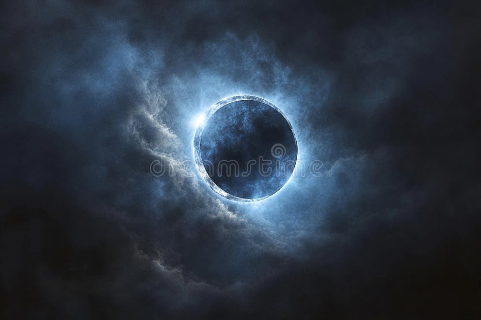 Solar Eclipse. the Moon Moving in Front of the Sun Stock Photo - Image ...