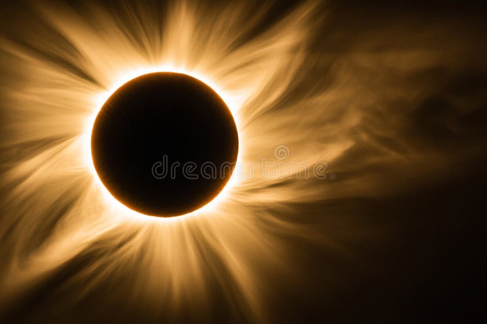 Solar Eclipse. the Moon Moving in Front of the Sun Stock Image - Image ...
