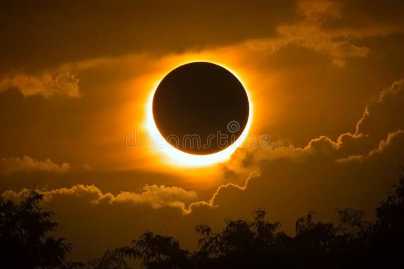 Solar Eclipse. the Moon Moving in Front of the Sun Stock Photo - Image ...