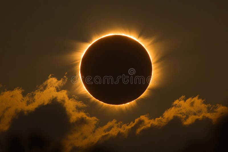 Solar Eclipse. the Moon Moving in Front of the Sun Stock Photo - Image ...