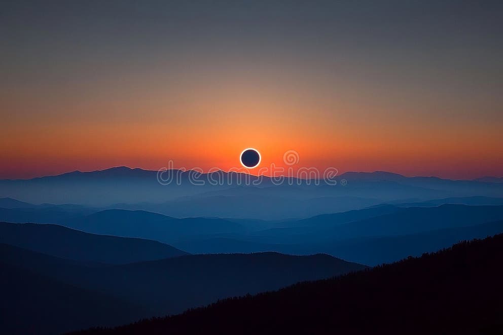 Solar Eclipse. the Moon Moving in Front of the Sun Stock Image - Image ...
