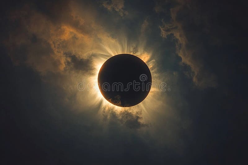 Solar Eclipse. the Moon Moving in Front of the Sun Stock Illustration ...