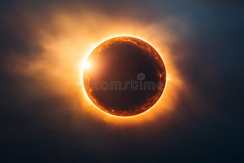 Solar Eclipse. the Moon Moving in Front of the Sun Stock Illustration ...