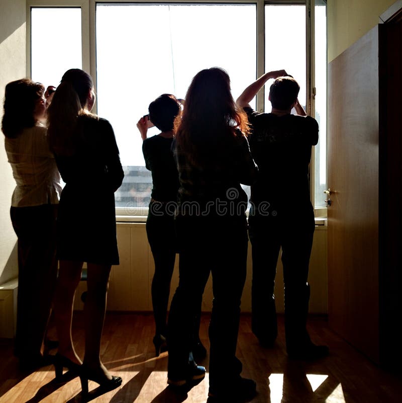 Man Watching a Solar Eclipse Phenomenon through Safety Glasses Stock ...
