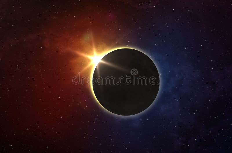 Solar Eclipse and nebula stock image. Image of corona - 170640745