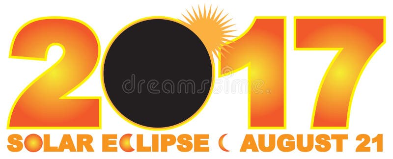 2017 Solar Eclipse Numeral Text Vector Illustration Stock Vector ...