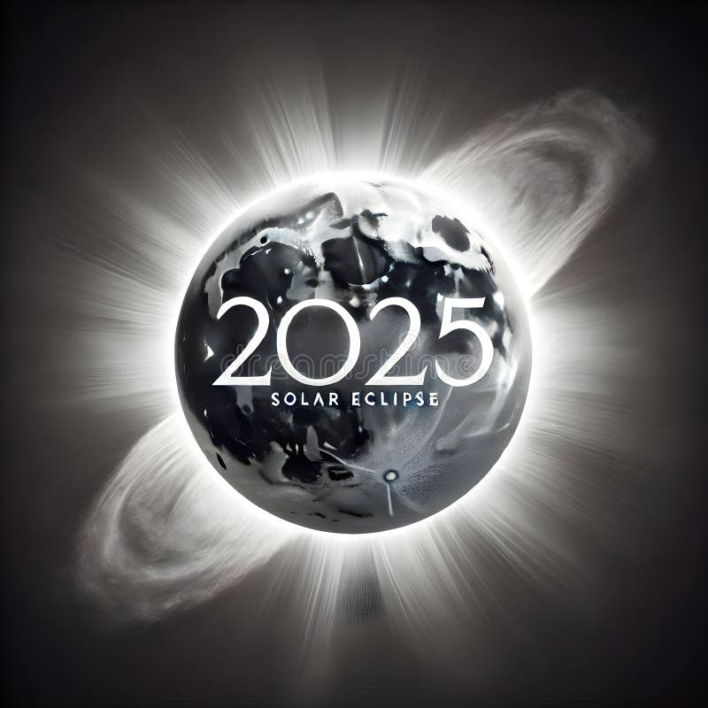 Solar Eclipse Occurring in 2025, Astronomical Event Stock Illustration ...