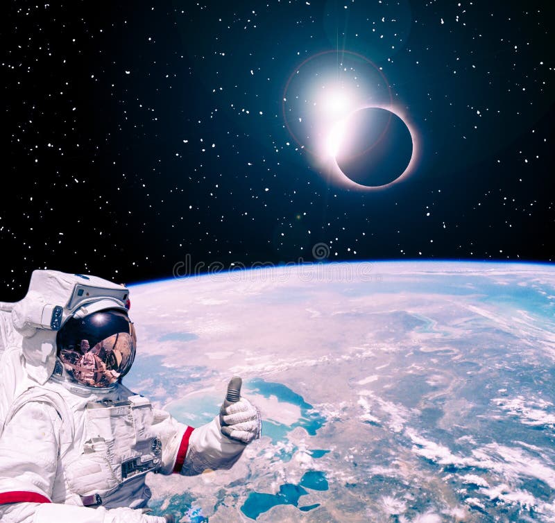 Solar Eclipse, Outer Space and Astronaut. the Elements of this I Stock ...