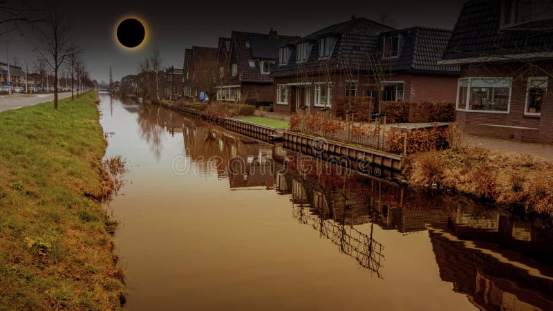 Solar Eclipse Over the City . Stock Image - Image of netherlands ...