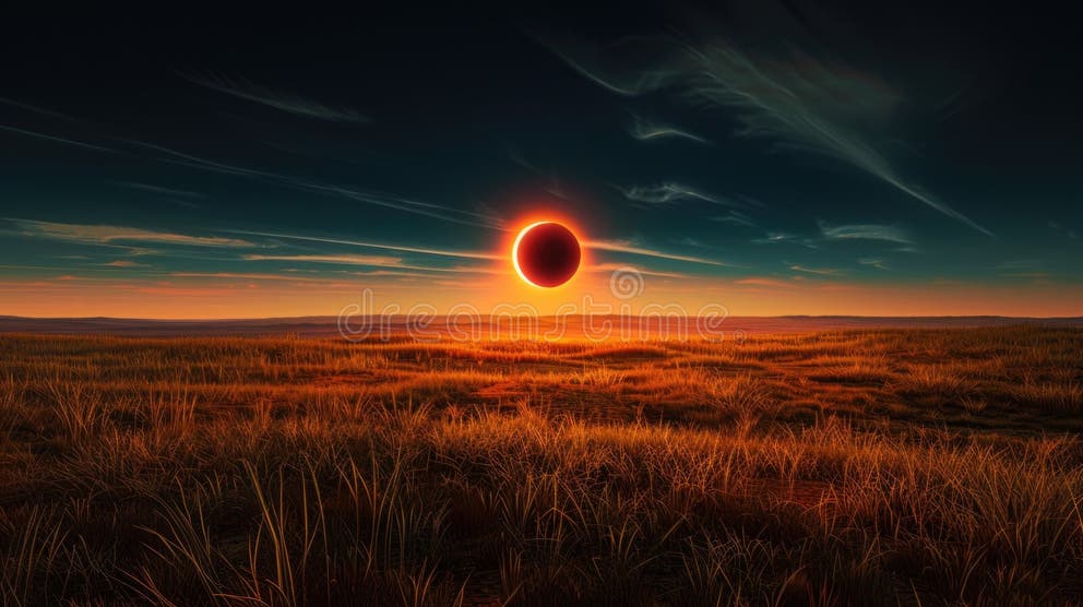 Solar Eclipse Over Field stock image. Image of eclipse - 376644173
