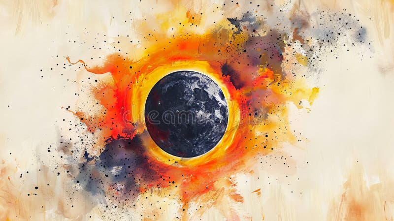 Solar Eclipse Over Vibrant Sky with Glowing Corona. Moon Blocks the Sun ...