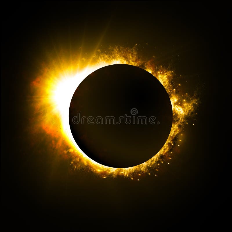 Solar Eclipse, Space Earth Moon Sun Stock Illustration - Illustration ...