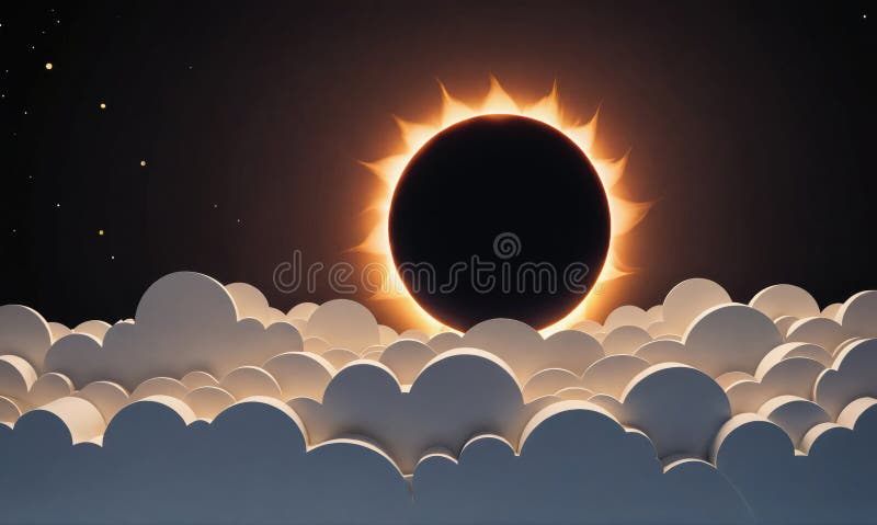 A Solar Eclipse Peeks through the Clouds, Casting a Ring of Light ...