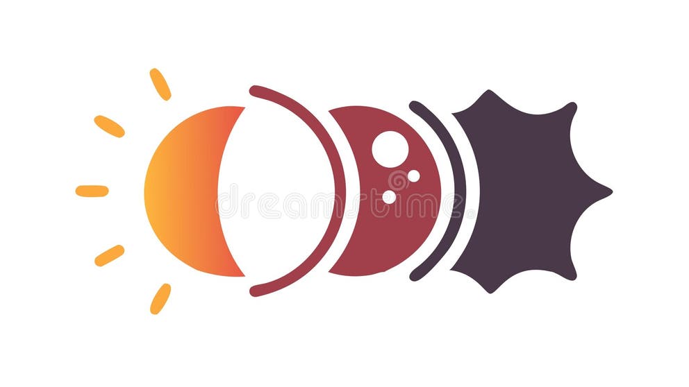 Solar Eclipse Phases Celestial Event Icon, Vector Design Generative AI ...