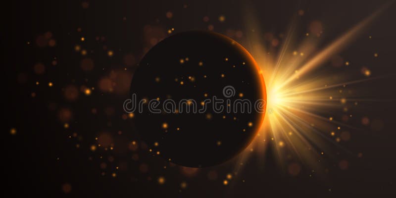 Solar Eclipse or Planetary Collision. Large Flash or Explosion Stock ...