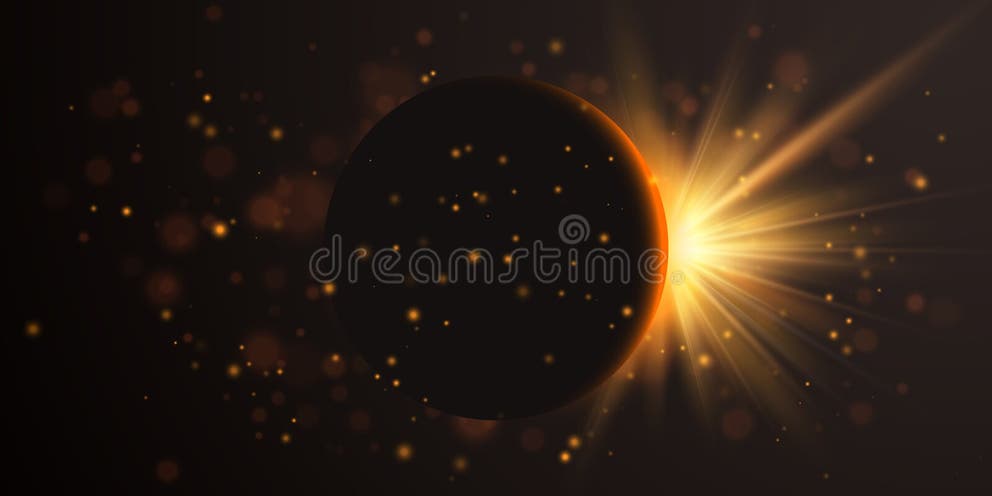 Solar Eclipse or Planetary Collision. Large Flash or Explosion Stock ...