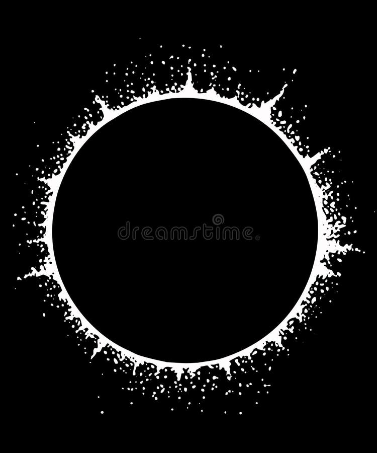 Solar Eclipse Ring Isolated on Black, Sun Behind Moon Stock ...