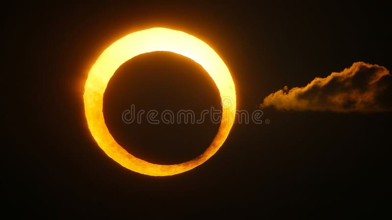 A Solar Eclipse is Seen in Close-up with the Moon Partially Covering ...