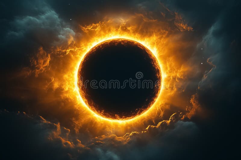 A Solar Eclipse Showing a Clean Design with a Bright Corona Set Against ...