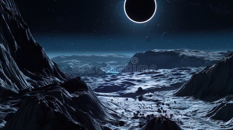 Solar Eclipse Showing Moon S Shadow on Sun and Earth during Totality ...