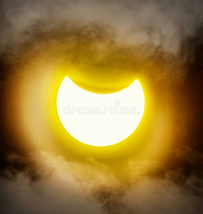 Solar Eclipse on the Sky Autumn Stock Illustration - Illustration of ...
