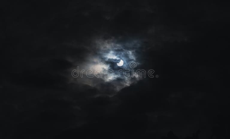 Solar Eclipse on the Sky in the Clouds, Scientific Astrological ...